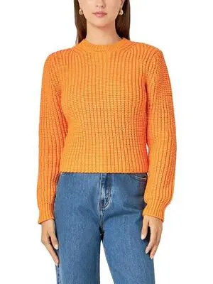 English Factory English Factory Crewneck Crop Sweater Orange