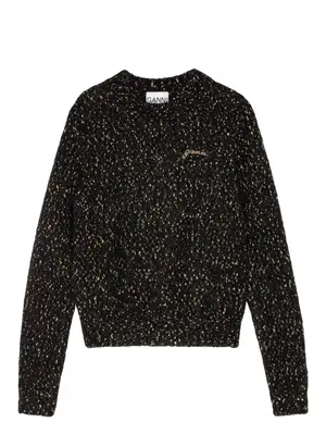 GANNI Logo-embroidered Jumper - Black