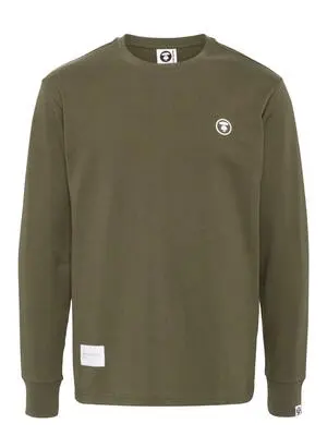AAPE BY *A BATHING APE Moonface Logo Long Sleeve T-shirt - Green