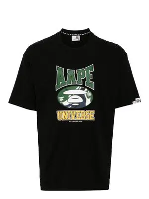 AAPE BY *A BATHING APE Moonface Logo College T-shirt - Black