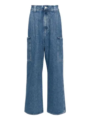Sunnei Faded-effect Wide-leg Jeans - Blue