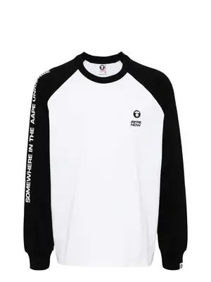 AAPE BY *A BATHING APE® Logo-patched Raglan-sleeved T-shirt - White