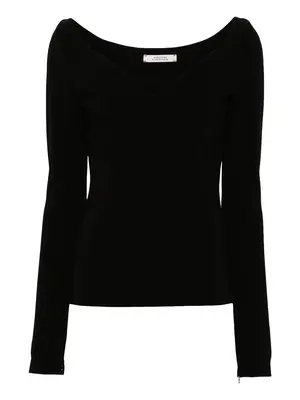 Dorothee Schumacher Structured V-neck Top - Black