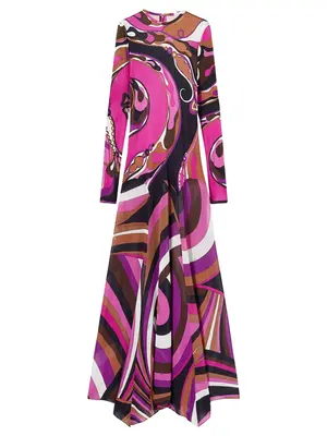 Emilio Pucci Orchidee And Iride-print Maxi Dress - Pink