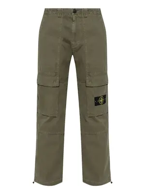 Stone Island Cotton Cargo Trousers - Green