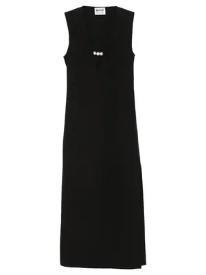 MOSCHINO JEANS Faux-pearl Embellished Maxi Dress - Black