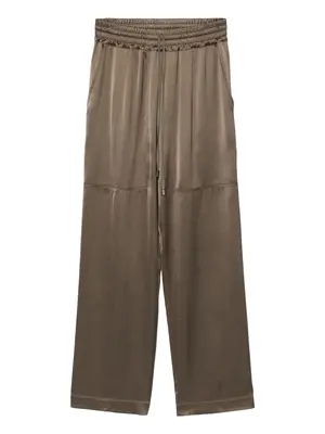 GENTRYPORTOFINO Satin Trousers - Green