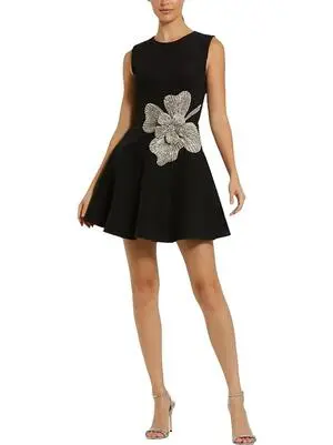 Mac Duggal Crepe Sleeveless Mini Dress - Black