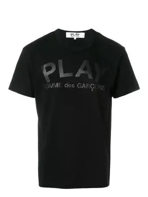 Play Comme Des Garcon Logo-print T-shirt - Black