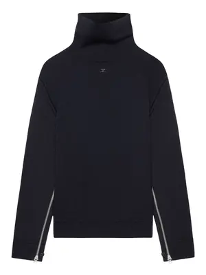 COURREGES Oversized Mock-neck Sweater - Black
