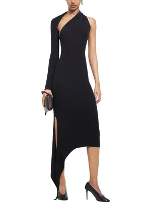 COURREGES Courrèges Slash Crepe Maxi Dress Black