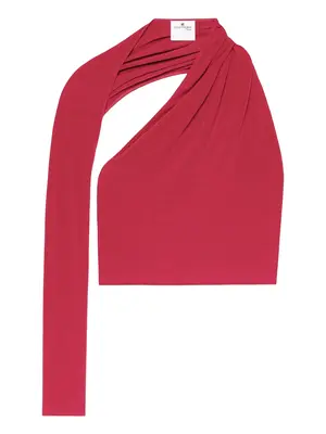 COURREGES Slash Asymmetric Cropped Top - Red