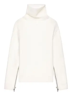 COURREGES Oversized Mock-neck Sweater - Neutrals