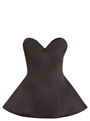 Marc Jacobs Strapless Sculptural Mini Flared Dress - Black