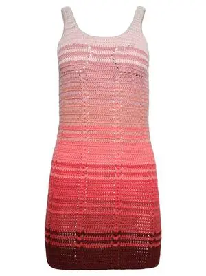 Amiri Sunset Ombre Crochet Dress - Pink