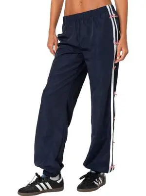 EDIKTED Bow Stripe Track Pants - Navy