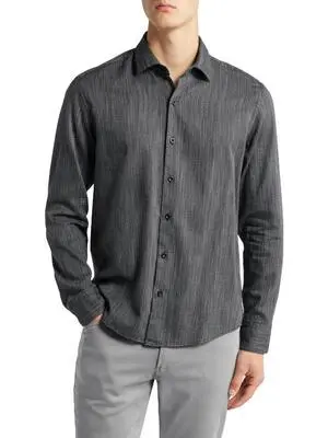 Robert Barakett Rufus Cotton Button-up Shirt - Black