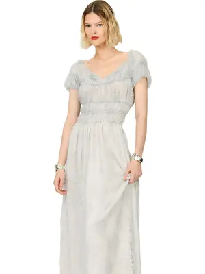 REFORMATION Lancaster Maxi Dress Silver