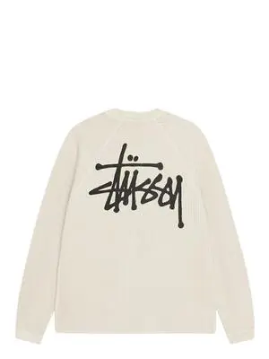 StÜssy Raglan Thermal Long Sleeve Crew - Bone