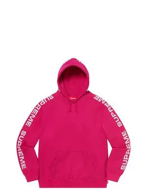 Supreme Supreme Metallic Rib Hooded Sweatshirt Pink