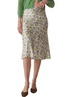 DÔEN Elowena Midi Skirt - Ivory Strawberry Moon Floral