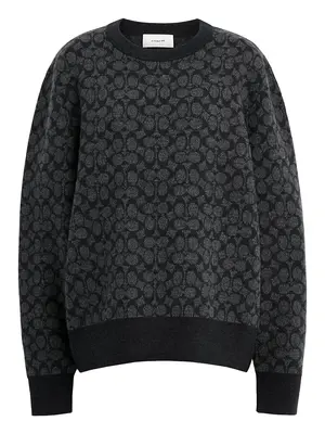 COACH Signature Crewneck Sweater - Charcoal Signature
