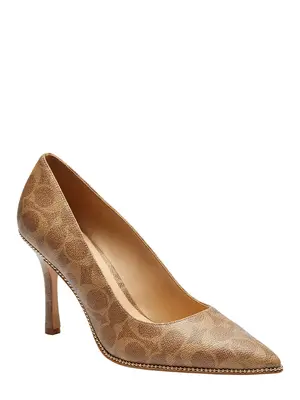 Coach Samantha Pump In Signature Canvas - Tan