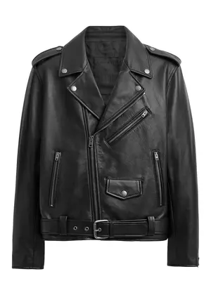 COACH® Leather Moto Jacket - Black