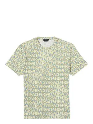Versace Allover Logo T-shirt - Blue/yellow