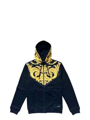 Versace Medusa Print Zip-up Hoodie - Black
