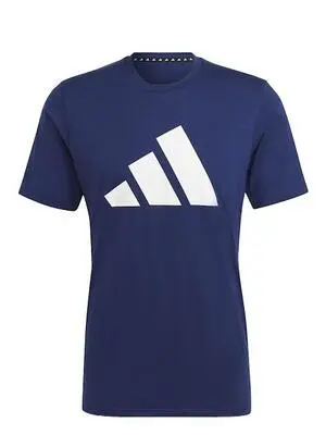 Adidas Train Essentials Feelready Logo Training Tee Shirt - Dark Blue/white