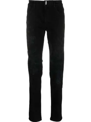 Givenchy Skinny Fit Destroyed Jeans - Black