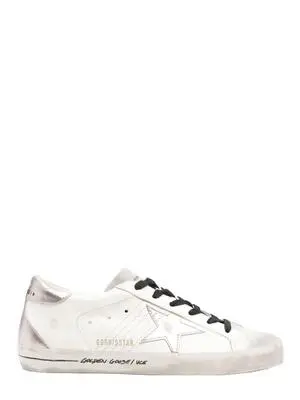 GOLDEN GOOSE Super-star Metallic Sneakers - White/silver/black