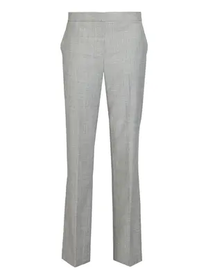 Theory Mélange Wool-flannel Straight-leg Pants - Light Gray
