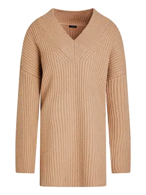 JOSEPH Ribbed Merino Wool Sweater Sand