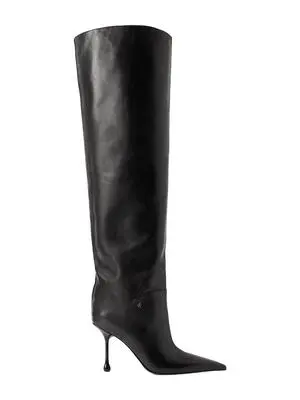 JIMMY CHOO Cycas 95 Leather Over-the-knee Boots - Black
