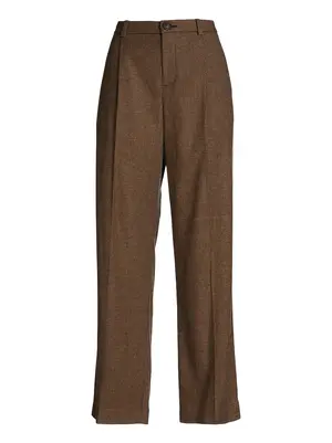 Vince Houndstooth Straight-leg Pants - Brown