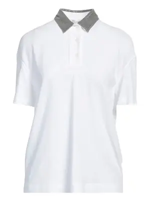 Brunello Cucinelli Embellished Polo Shirt - White