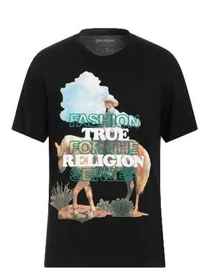 True Religion T-shirt Cream Size Cotton - Black