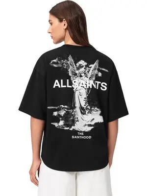 ALLSAINTS Guardian Amelie Oversized T-shirt - Black