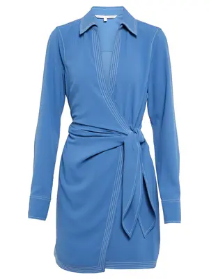 Veronica Beard Lavella Crepe Minidress - Blue
