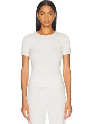 LESET Pointelle Slim Fit Tee Cloud