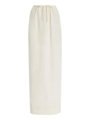 Prada Linen Maxi Skirt - White