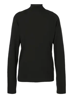 THE ROW Honna Wool Turtleneck Top - Black