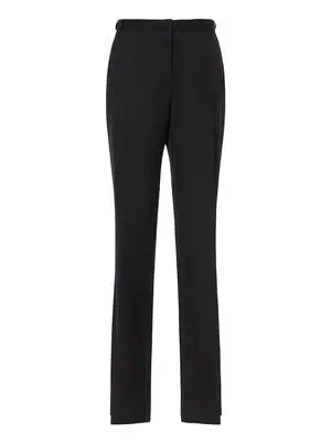 THE ROW The Row Jesse Mid-Rise Wool Straight Leg Trousers - Ivory Glow