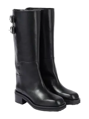 JIMMY CHOO Brooklyn 50 Leather Knee-high Boots - Black