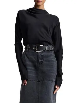 A.L.C. Georgia Cowl Neck Top - Black