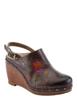 SPRING STEP SHOES Loveya Platform Wedge Clog - Chocolate Brown