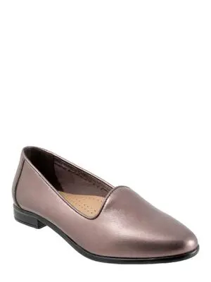 Trotters Liz Leather Flat - Rose Pewter