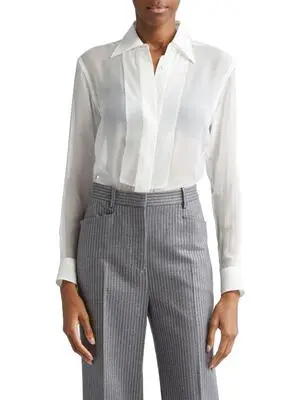 TOM FORD TOM FORD Plastron Silk Chiffon Shirt